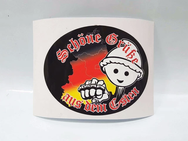 AUFKLEBER SCHÖNE GRÜSSE aus dem Osten Ost Sandmann Schlagring Sticker ...