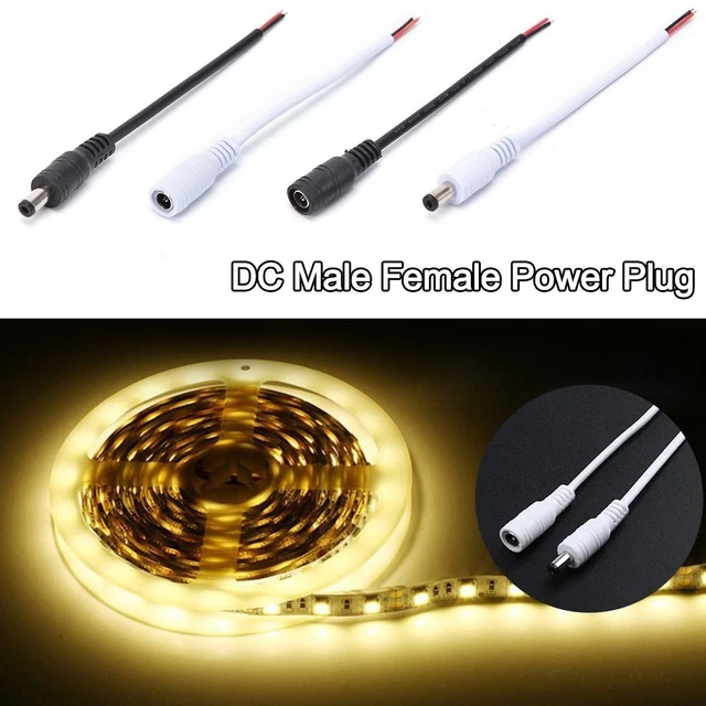 LED STRIP WIRING DC Male Female Power Plug 5.5x2.1mm Power DC Connector ...