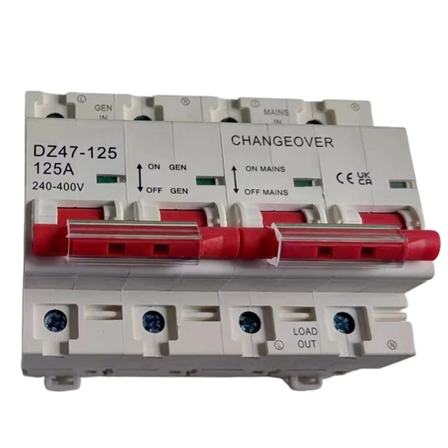 VERSATILE SINGLE PHASE 125 Amp Changeover Switch for Power to Generator ...