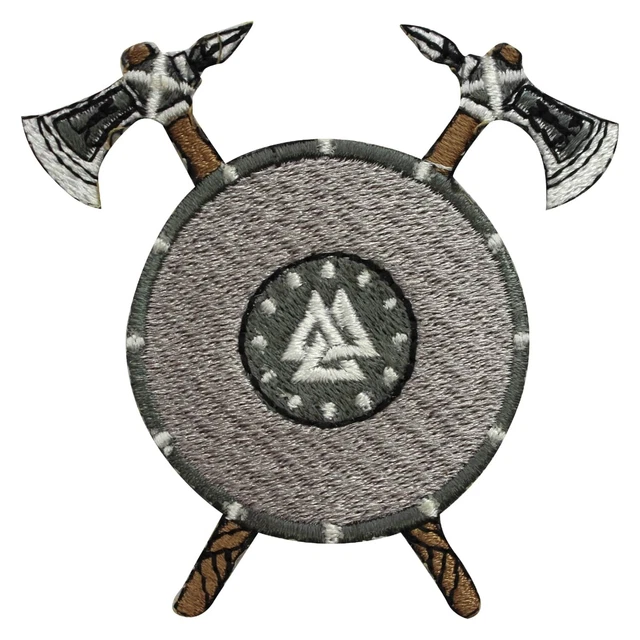 VIKING SHIELD PATCH, Viking patch Embroidery Iron on Sew on patch 6x5 ...