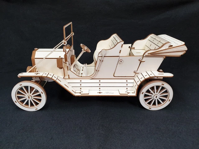 LASER CUT WOODEN Model T Ford 3D Model/Puzzle Kit £39.99 - PicClick UK