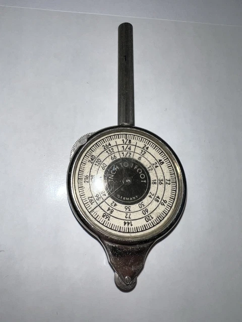 VINTAGE MAP MEASURER - Inch To Foot Opisometer, Germany, 2 Sided ...
