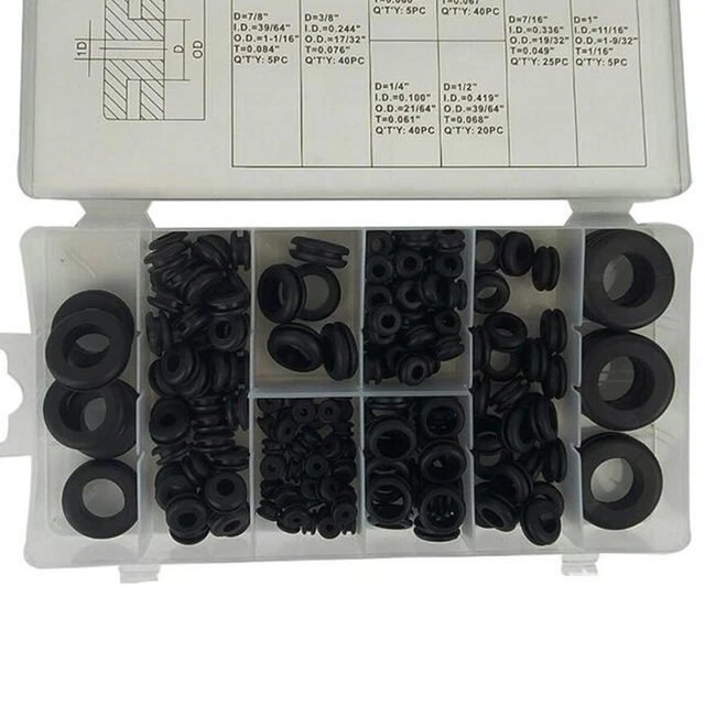 RUBBER GROMMETS ASSORTMENT Set Plug Bungs Cable Wiring Protect Seal ...