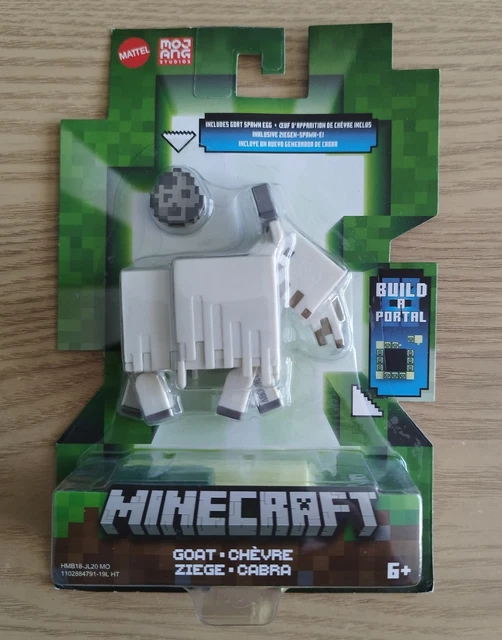 MINECRAFT BUILD A Portal Figure Goat with Spawn Egg - Mattel / Mojang 6 ...