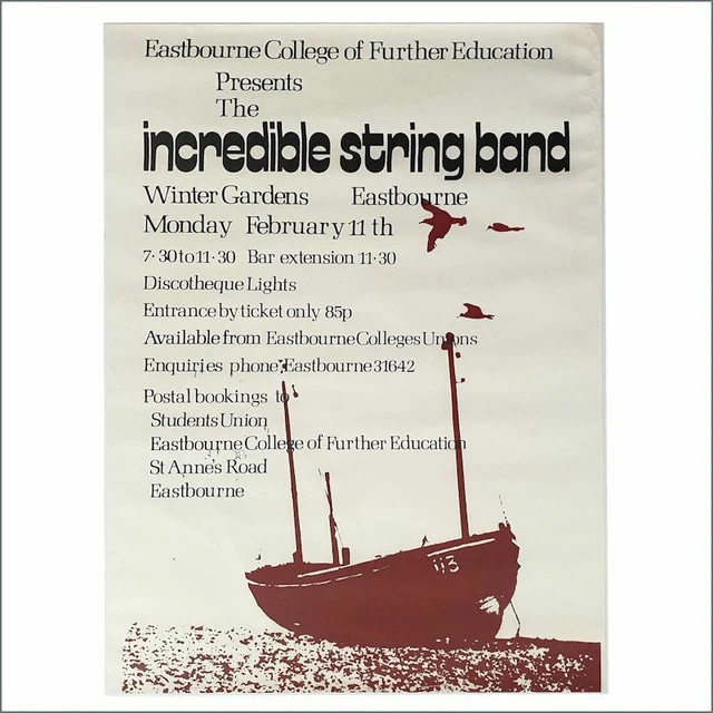 INCREDIBLE STRING BAND 1974 Winter Gardens Eastbourne Concert Poster ...