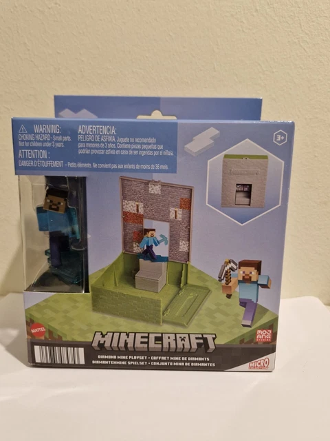 MINECRAFT DIAMOND MINE Playset with Steve Pickaxe Toy Pc Gaming From ...