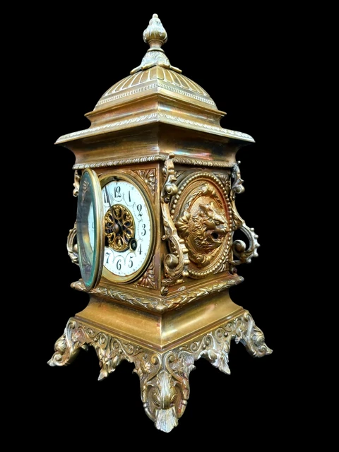 ANTIQUE CLOCK FRENCH Bronze Victorian Ormolu Fine Signed c1900 Mantel ...