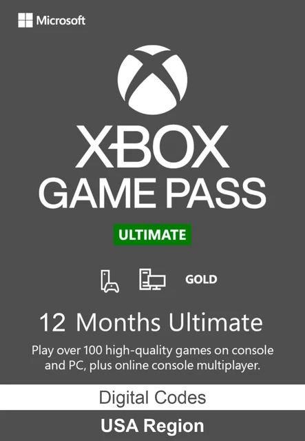 12 MESES XBOX Game Pass Ultimate | Consola + PC | Live + Game Pass ...