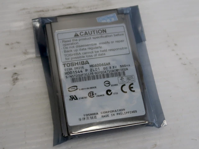 TOSHIBA MK6006GAH, 60GB, Cf Hdd, 1.8", 4200 Rpm, Brand New $35.00 ...