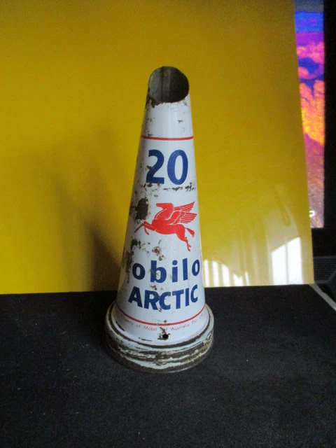MOBIL OIL ARCTIC Genuine Vintage Metal Oil Bottle Top (BLUE Writing ...