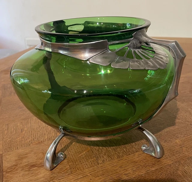 ART NOUVEAU PEWTER and glass fruit bowl, Peter Behrens school for ...