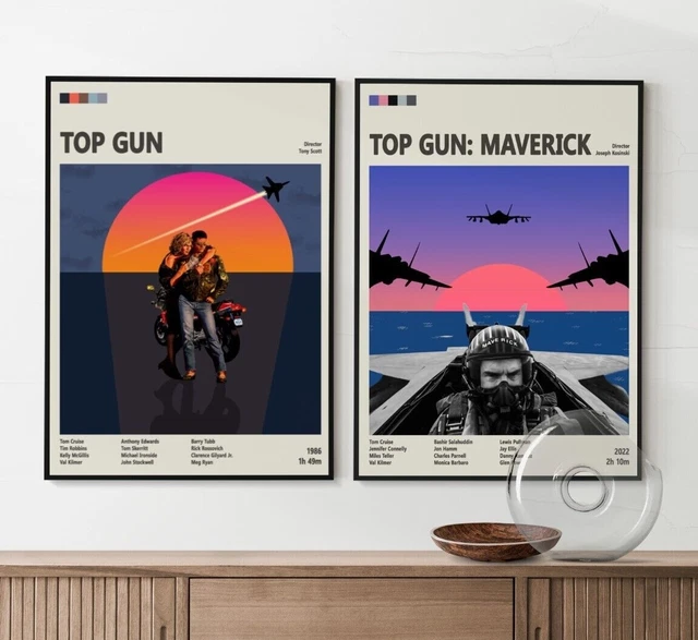 TOP GUN, MAVERICK, Tom Cruise, Vintage Movie Print, Movie Poster, 80s ...