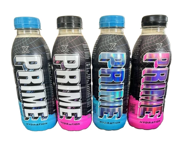 PRIME HYDRATION DRINK By Logan Paul & KSI- Prime “X” Full Set 4 Bottles ...
