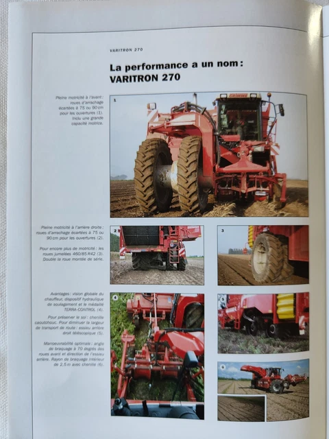 TRACTEUR ARRACHEUSE DE Pommes De Terre Grimme Varitron Prospectus Brochure EUR 5,00 - PicClick FR