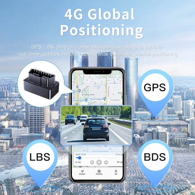 4G OBD2 GPS Tracker Real Time Vehicle Tracking Device OBD II Car Truck ...