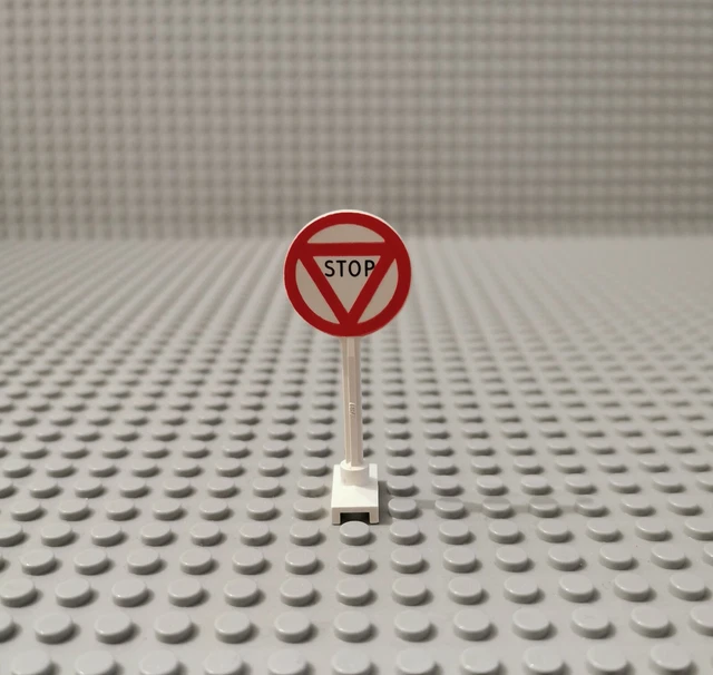LEGO SYSTEM CITY Stopschild Verkehrsschild Vorfahrt Roadsign Vintage ...
