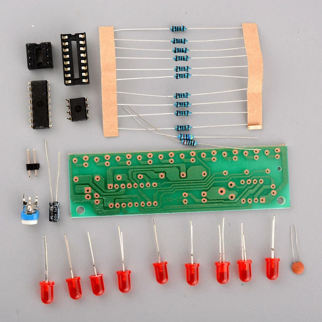 NE555 & CD4017 LED Light Chaser Sequencer Follower Scroller Module DIY ...