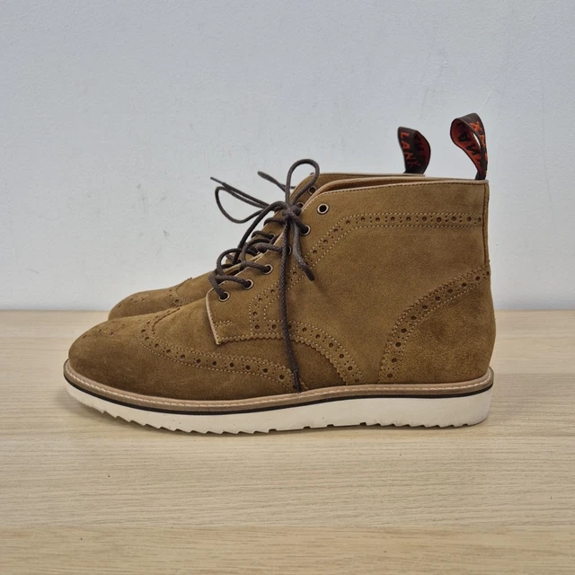 LANX NEWTON BROWN Suede Ankle Brogues Desert Lightweight Chukka Boots ...