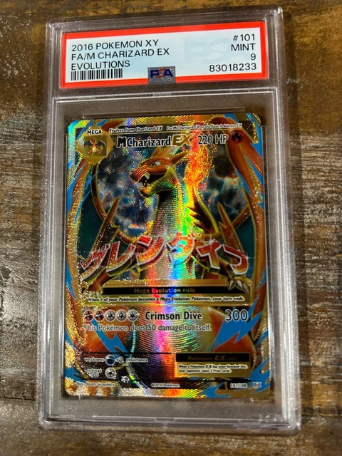 POKEMON 2016 XY Evolutions Full Art Mega CHARIZARD EX #101 PSA 9 comme ...