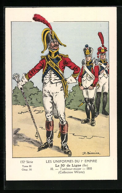 CPA LES UNIFORMES du Ier Empire, Le 30e de Ligne, Tambour-Major EUR 6 ...