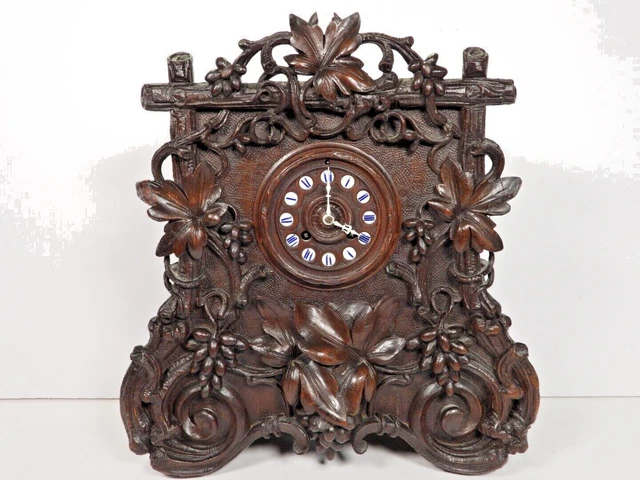 RARE BLACK FOREST Carved Mantel Clock £650.00 - PicClick UK