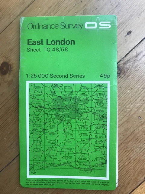RARE 1971 OS Ordnance Survey 1:25000 Second Series Map East London TQ ...