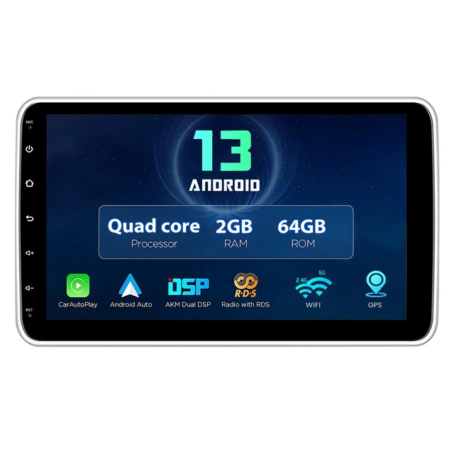 DAB+ 2+64GB ANDROID 13 Carplay Autoradio GPS Navi 1 DIN 360° Drehbar Bildschirm EUR 119,99 ...