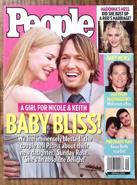 PEOPLE MAGAZINE KEITH URBAN NICOLE KIDMAN BABY 7-21-08 MATTHEW ...