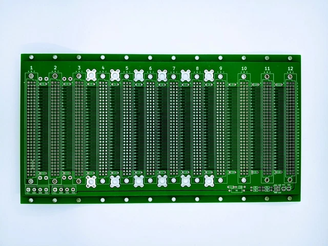 12 SLOT BACKPLANE Eurocard edge card bus PCB 96pin 3U 48HP DIN41612 FR4 ...