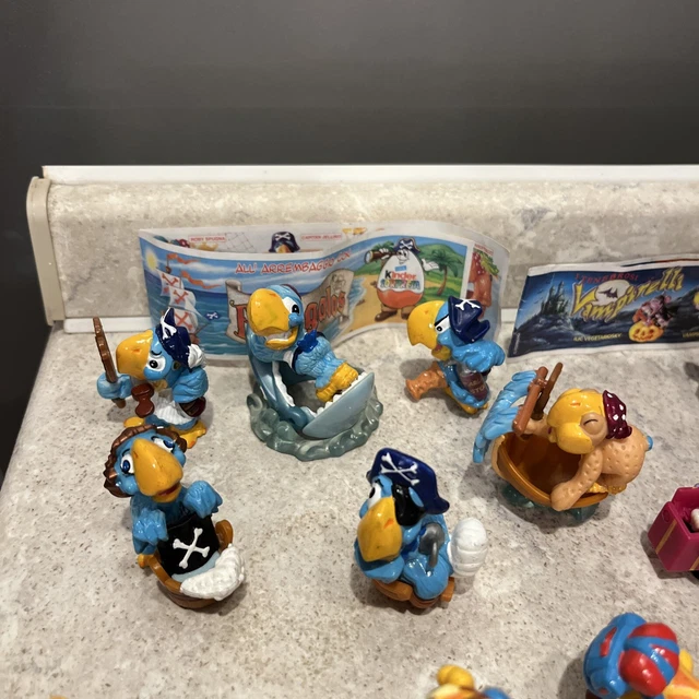 LOTTO SORPRESINE KINDER Pappagalli Giraffe Squali Vampiri + Cartine EUR ...
