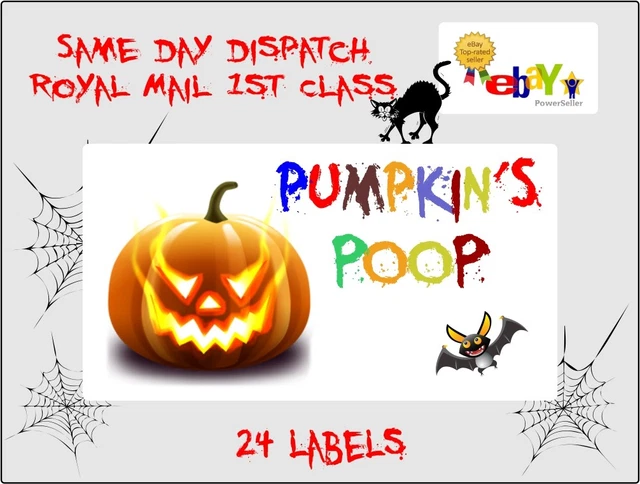 GHOST'S POOP WITCH'S Warts Monster Scabs Spider Legs Eyes Tag Label ...