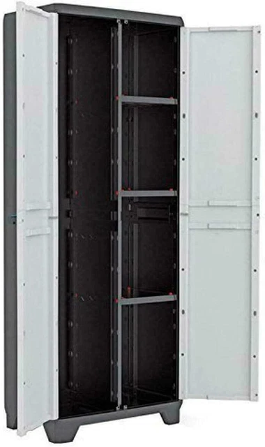 KETER LINEAR KUNSTSTOFFSCHRANK Besenschrank Utility Schrank Regal ...