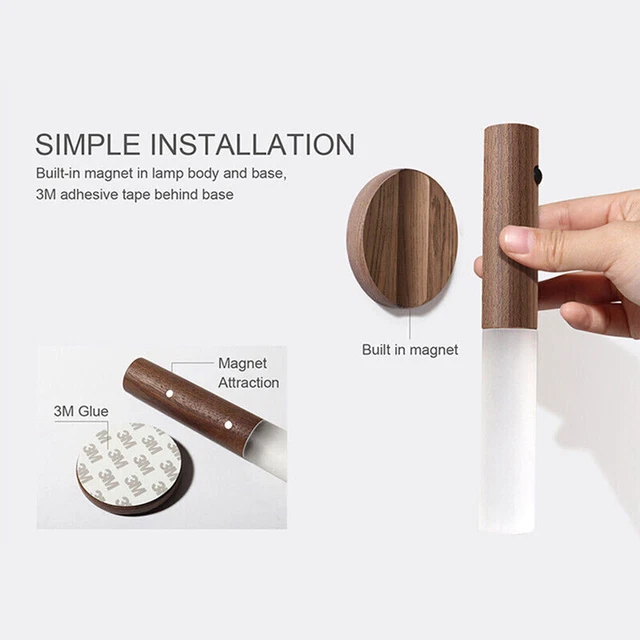 NOVELTY WIRELESS MOTION Sensor Smart Batten LED Light Magnetic Base USB ...