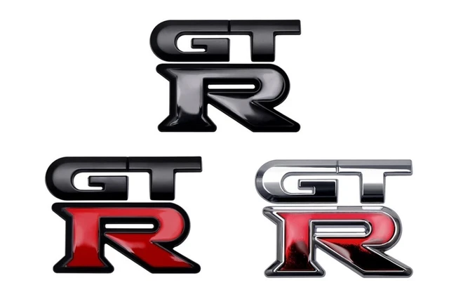 GTR 3D BADGE Emblem Black & Red for Nissan Skyline R32 R33 R34 R35 GTST ...