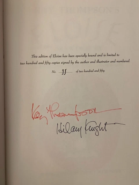 ELOISE RARE SIGNED Limited Slipcase Edition Signed by Author ...