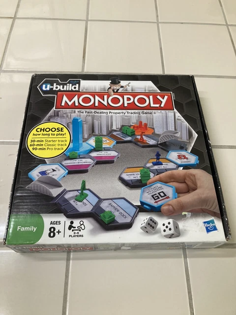 HASBRO U-BUILD MONOPOLY Board Family Game Choose How Long You Play Ages ...