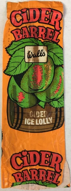 CIDER BARREL EARLY 1980s Walls Ice Cream Original UK Ice Lolly Wrapper ...