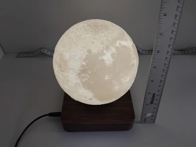 LEVITATING MOON LAMP Magnetic Floating Spinning Luna Night Light 3 ...