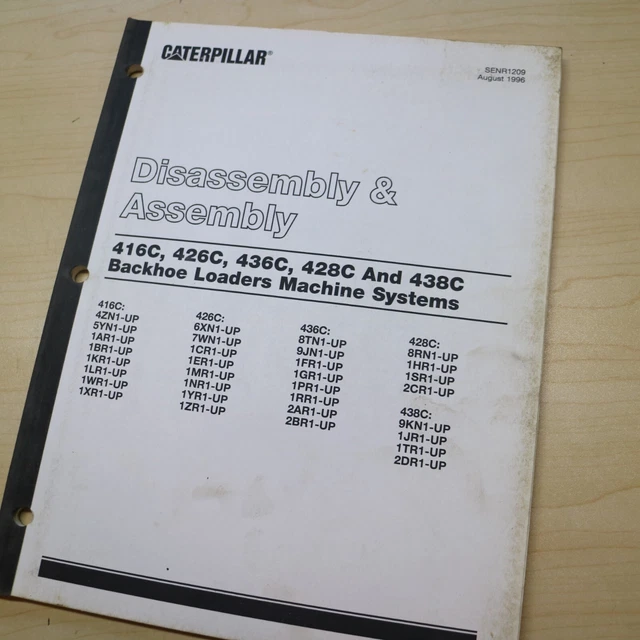 CAT 416C 426C 428c 436c 438c Backhoe Systems Repair Disassembly Service Manual £54.04 - PicClick UK