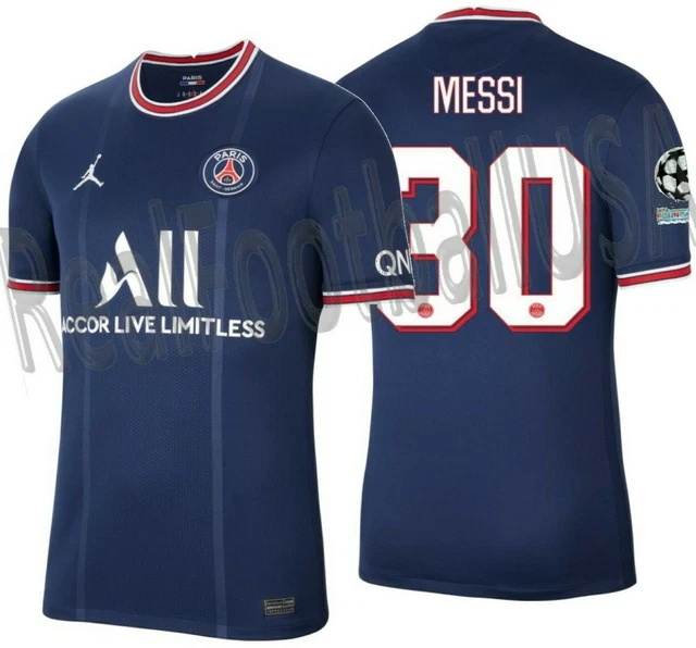 NIKE L. MESSI Psg Paris Saint-Germain Uefa Champions League Home Jersey ...