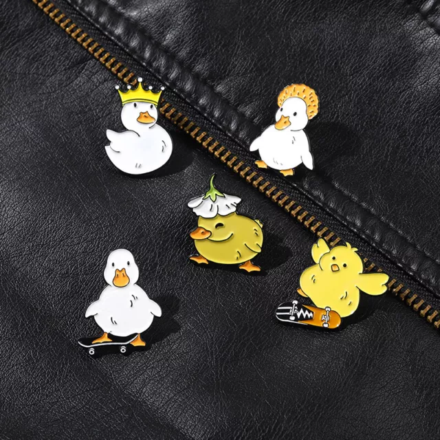 Cartoon Goose Badges Crown Duck Brooch Enamel Lapel Pins Naughty