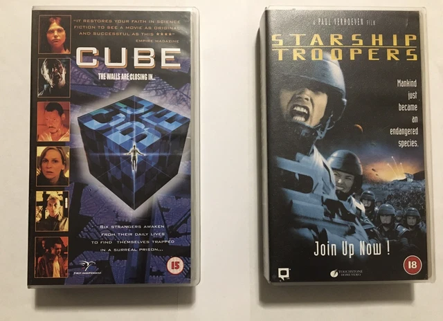 VHS TAPES. SCI Fi. Two Films. “The Cube” &”” “Starship Trooper”. Pre ...