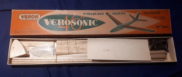 VERON VEROSONIC VINTAGE glider model kit 1940s 1950s? 46 in wing span ...