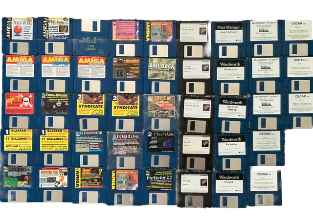 43 AMIGA COMPUTING Floppy Disk Games & Other Software Job Lot For ...