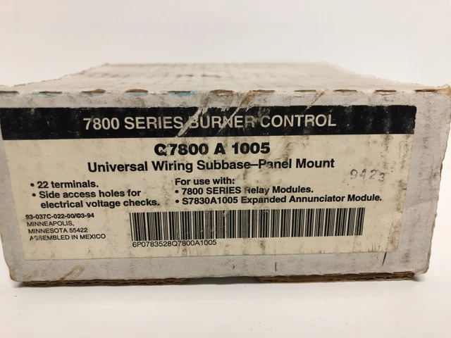 HONEYWELL Q7800A 1005 Universal Wiring Subbase-Panel Mount NEW $35.00 ...