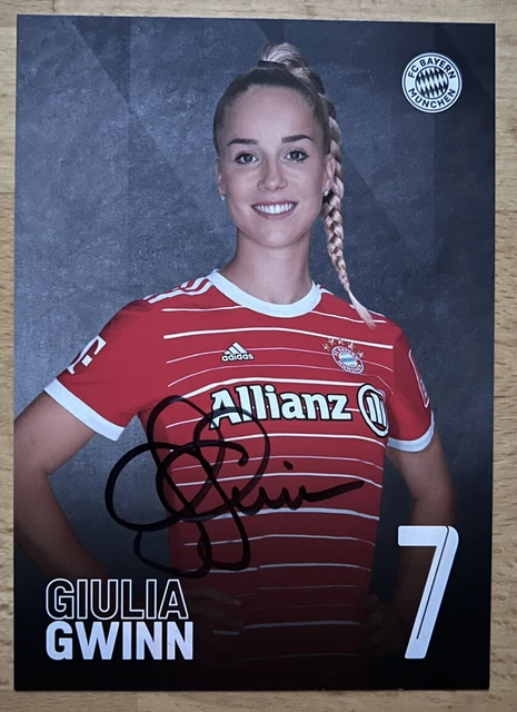 CARTOLINA AUTOGRAFATA GIULIA Gwinn FC Bayern Monaco 2022-23 firmata ...