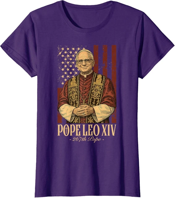 CARDINAL ROBERT PREVOST Pope Leo XIV Catholic 2025 Ladies' Crewneck T-Shirt $23.28 - PicClick CA