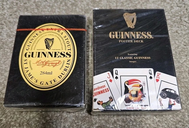NEW GUINNESS POSTER Deck & Plain Sealed Playing Cards (2 Packs) £25.00 ...