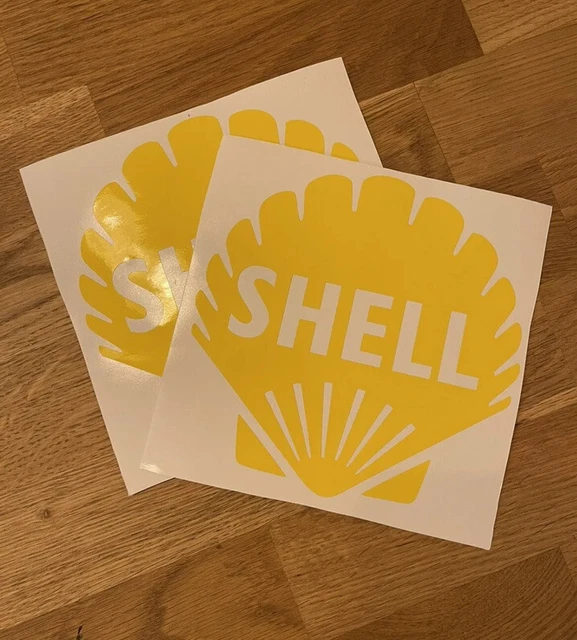SHELL STICKER DECALS for 2 gallon petrol oil fuel can automobilia ...