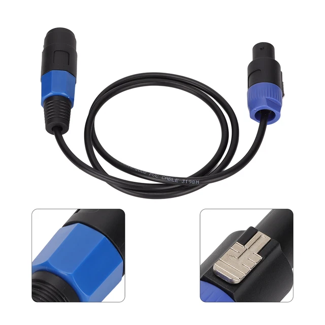 SPEAKER CABLE PROFESSIONAL Male To Female 4 Core Plug Ohm Head Speaker ...